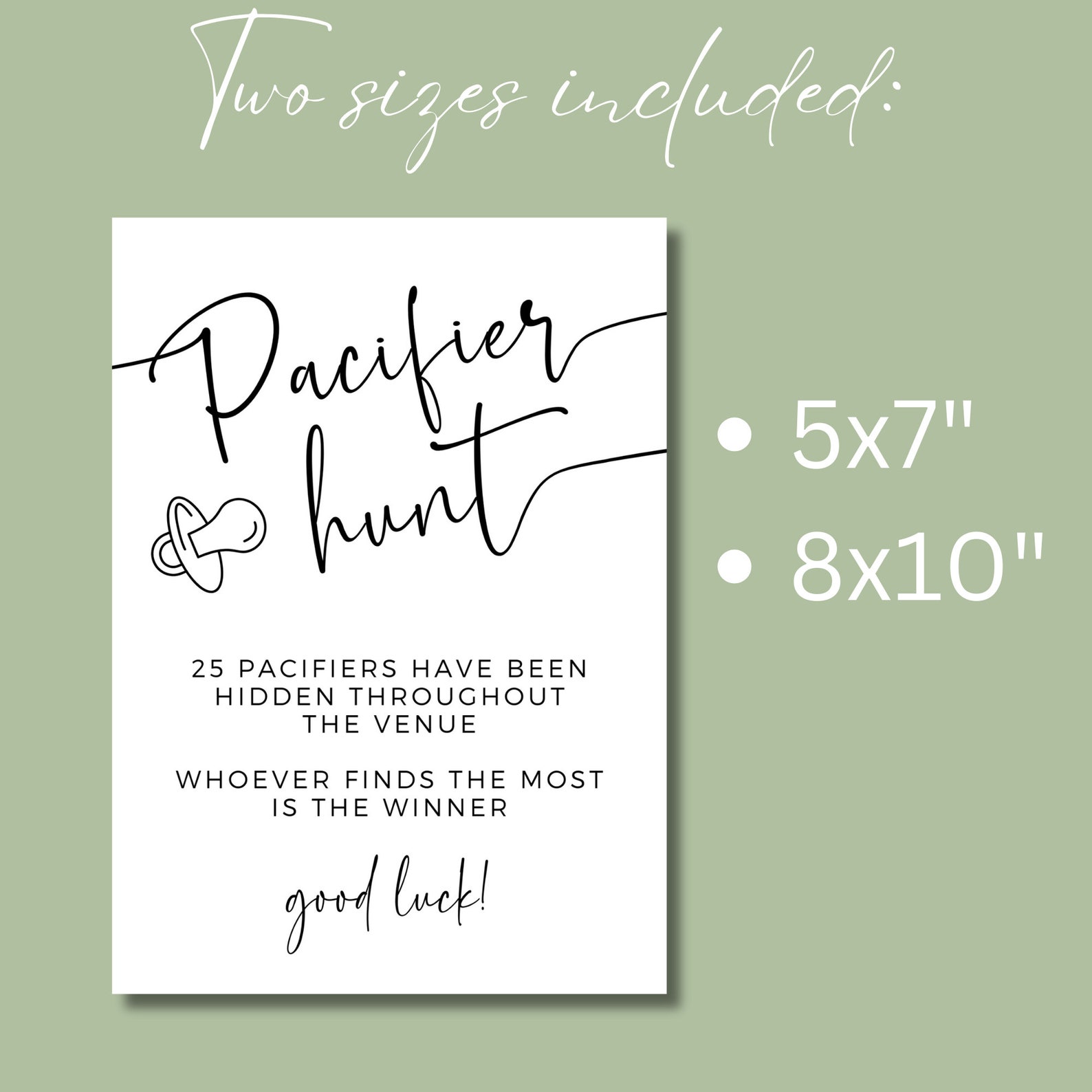 Pacifier Hunt Game, Baby Shower Game, Baby Shower Activity, Baby Shower ...