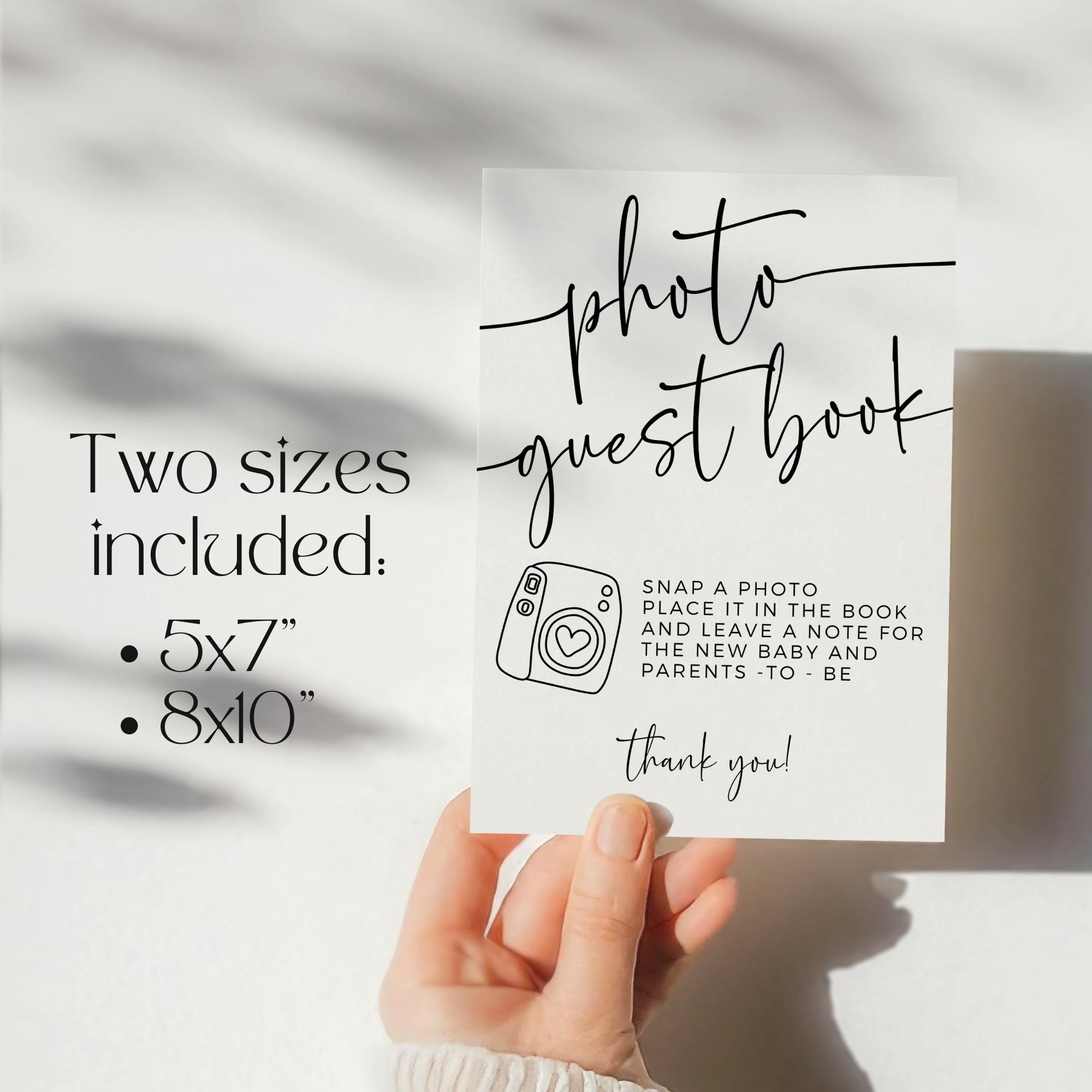 Minimalist Polaroid Photo Guest Book Sign, Baby Shower Decor, Instant ...