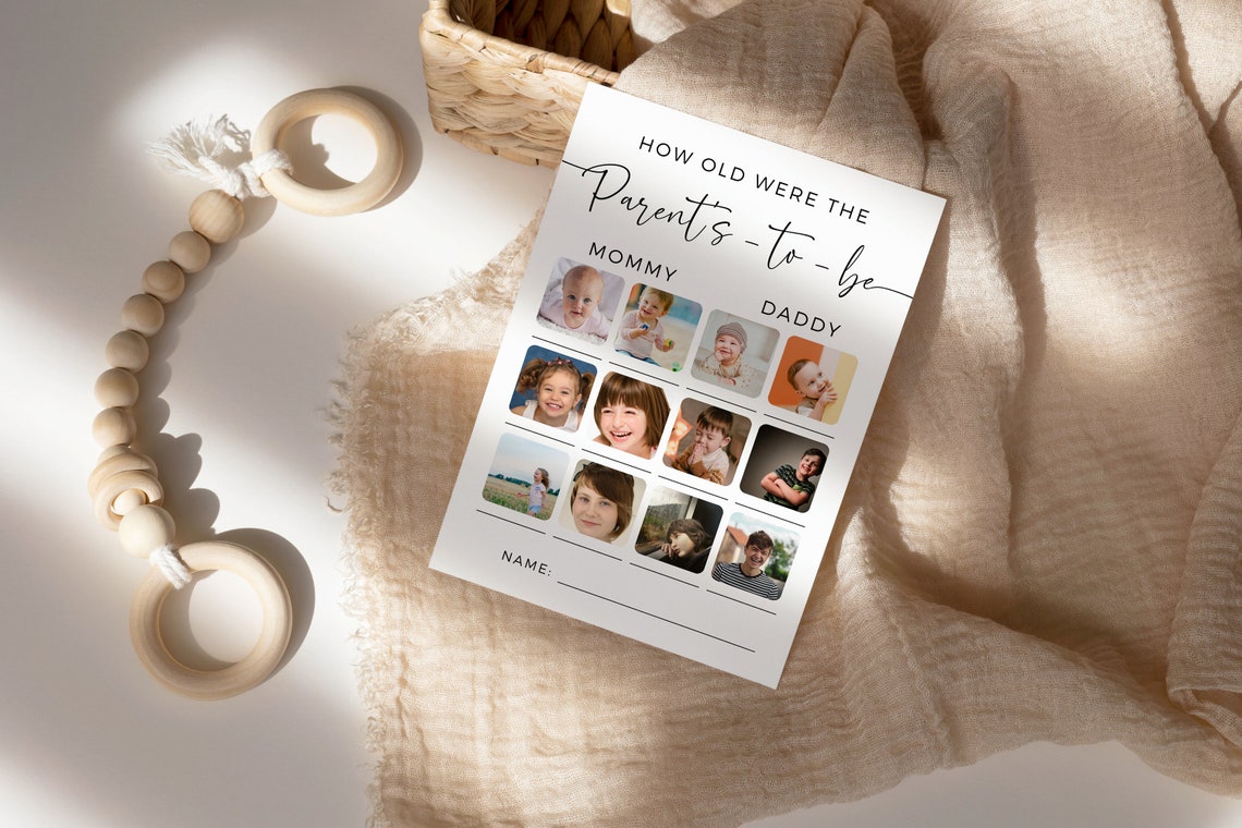 Guess the Parents Age Baby Shower Game, How Old Were They, Baby Shower ...