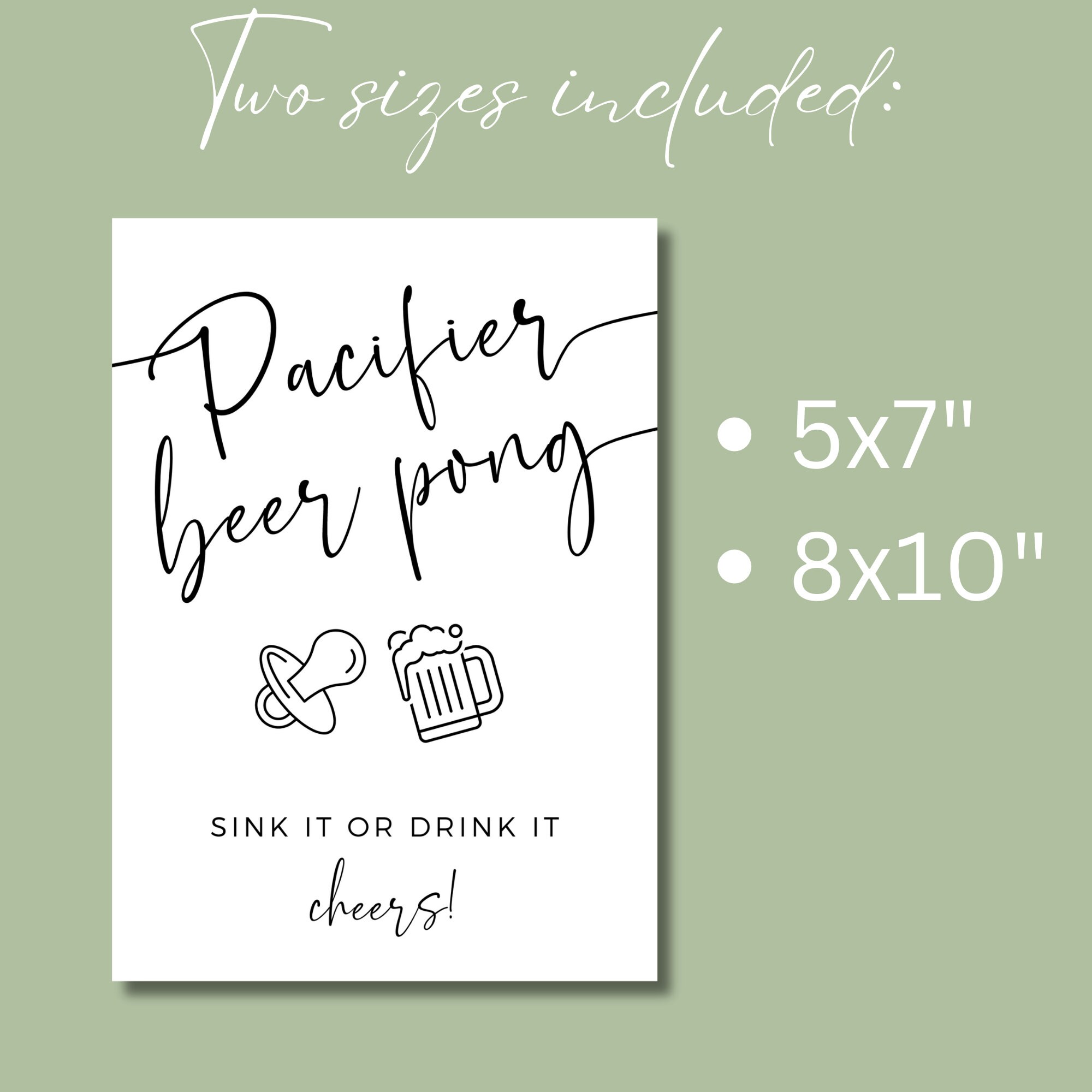 Pacifier Beer Pong Game, Baby Shower Game, Baby Shower Activity, A Baby ...