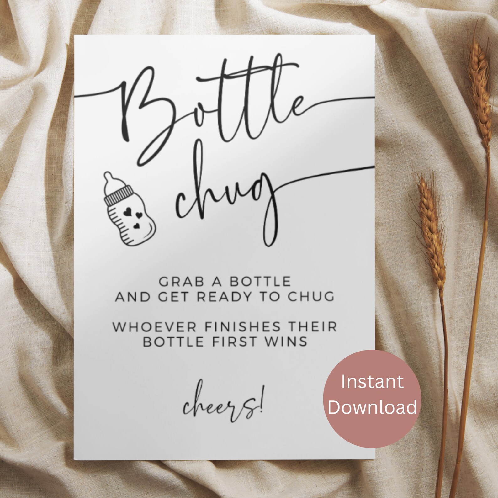 Baby Bottle Chug Game, Baby Shower Game, Baby Shower Activity, Coed ...