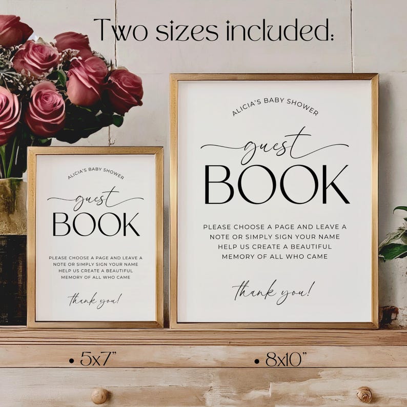 Baby Shower Guestbook Sign, Guest Book Sign, Minimal Baby Shower ...