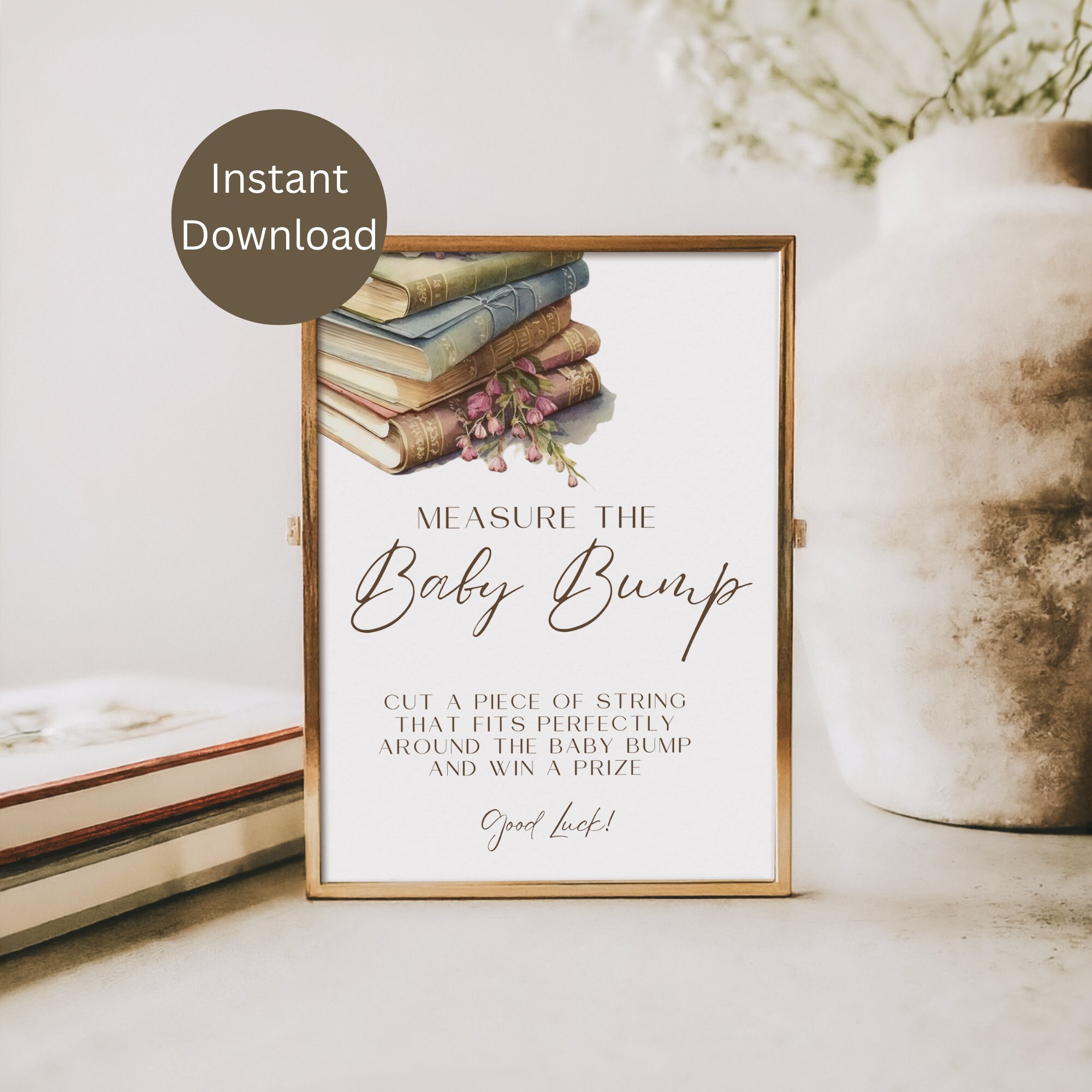 Measure the Baby Bump Baby Shower Game, Gender Neutral Baby Bump Game ...