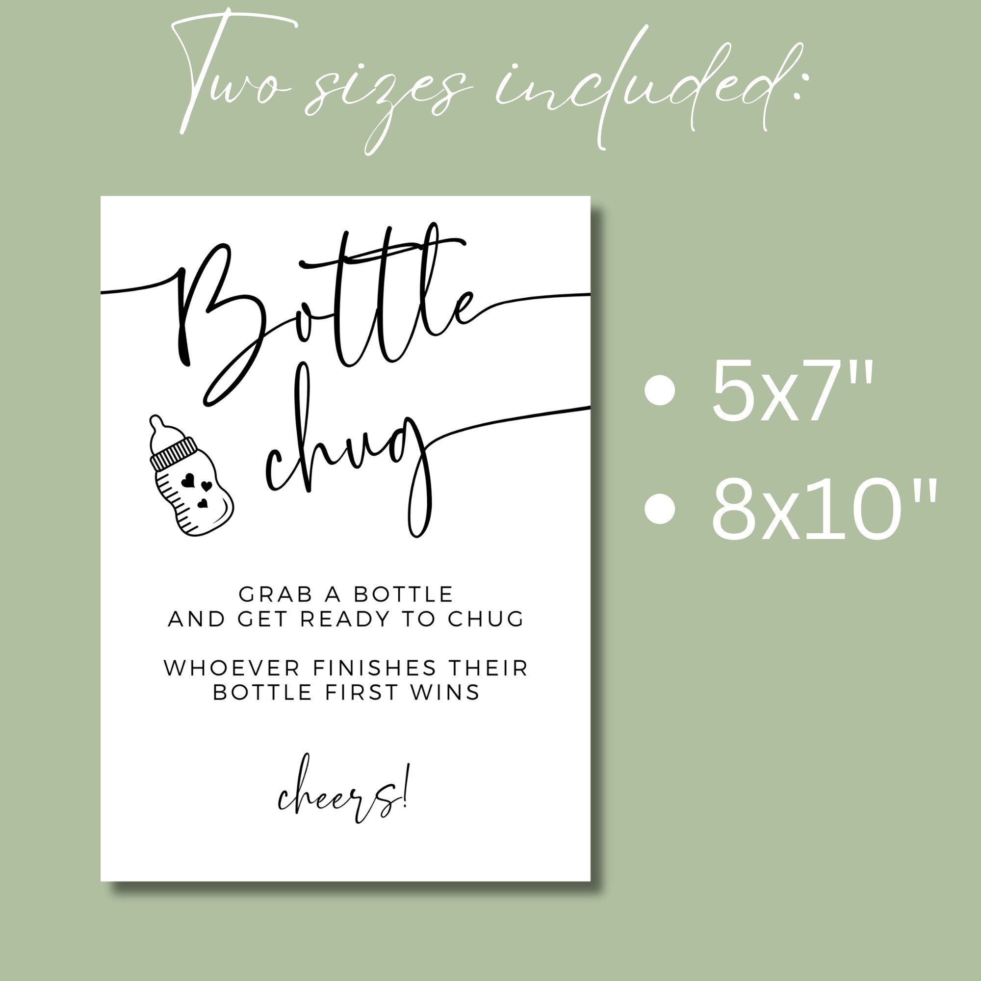 Baby Bottle Chug Game, Baby Shower Game, Baby Shower Activity, Coed ...