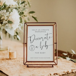 Bib Decorating Station Printable Sign, Decorate A Bib for Baby ...