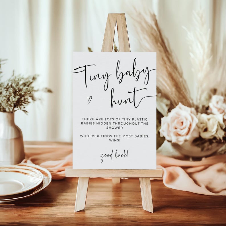 Tiny Baby Hunt Game Sign, Find the Babies, Baby Shower Game Sign ...