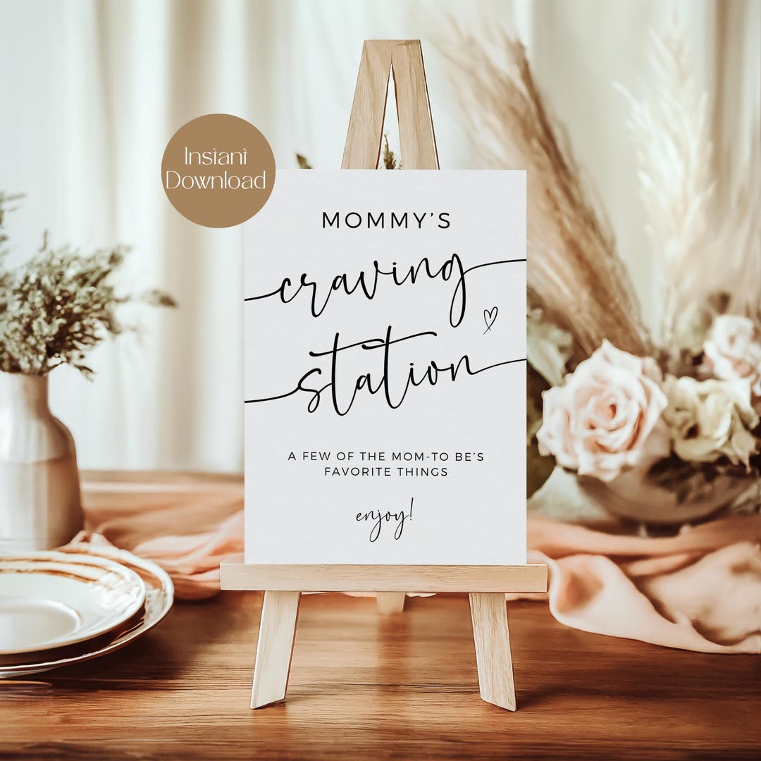 Mommy's Craving Station Sign, Baby Shower Game Sign, Instant Download ...