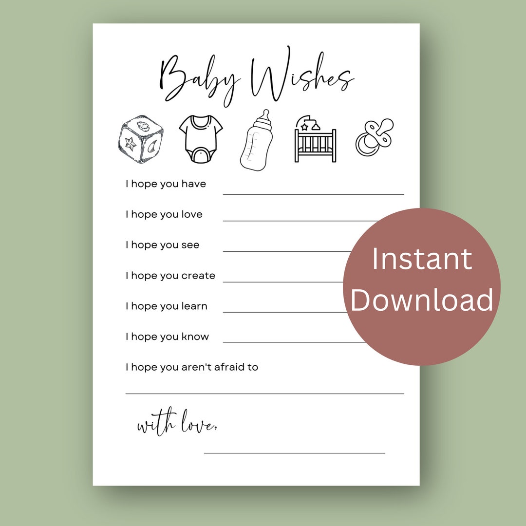 Baby Wishes Pdf, Boy Baby Shower, Baby Shower Game, Baby Shower ...