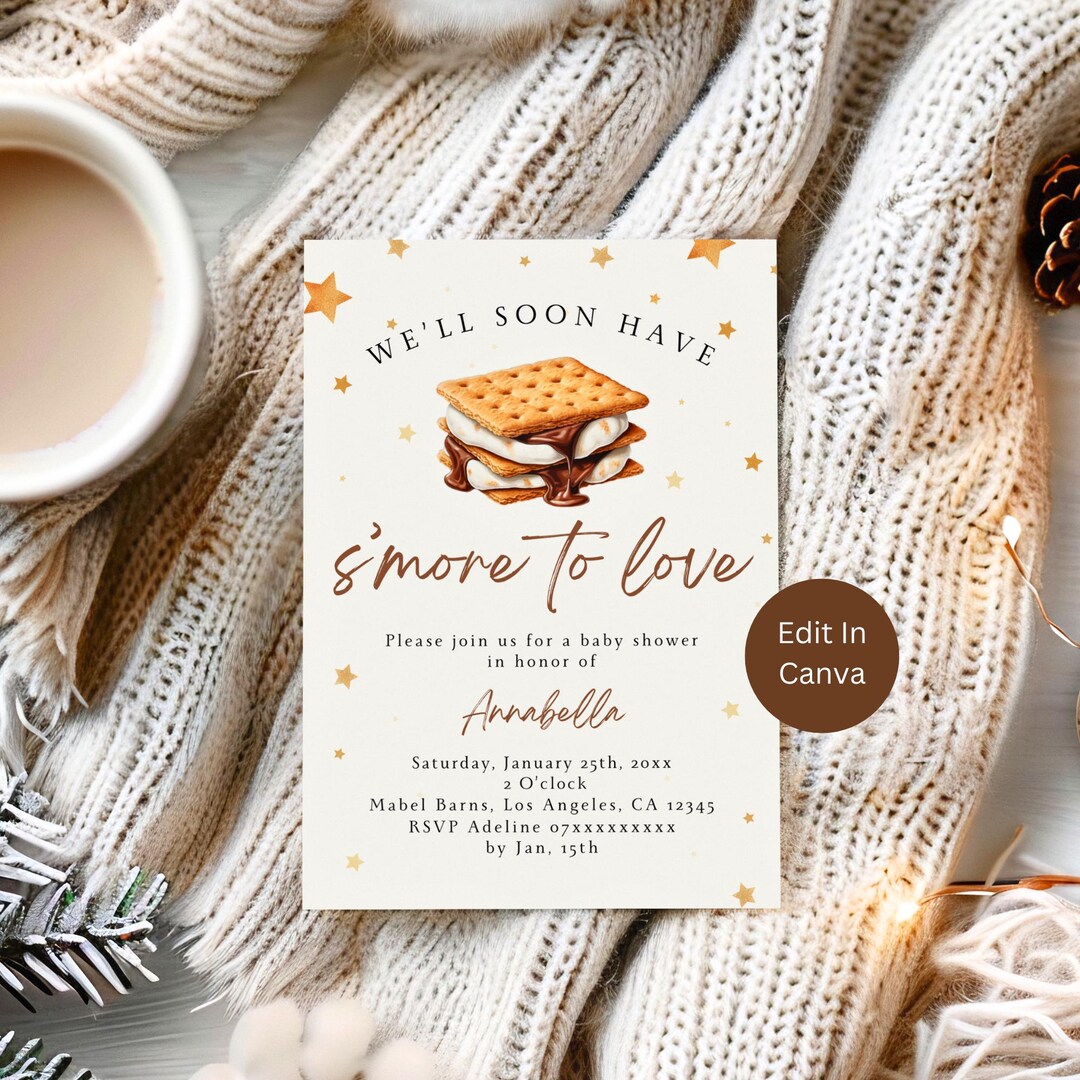 Smore to Love Baby Shower Invitation, Fall Baby Shower, Smores Baby ...