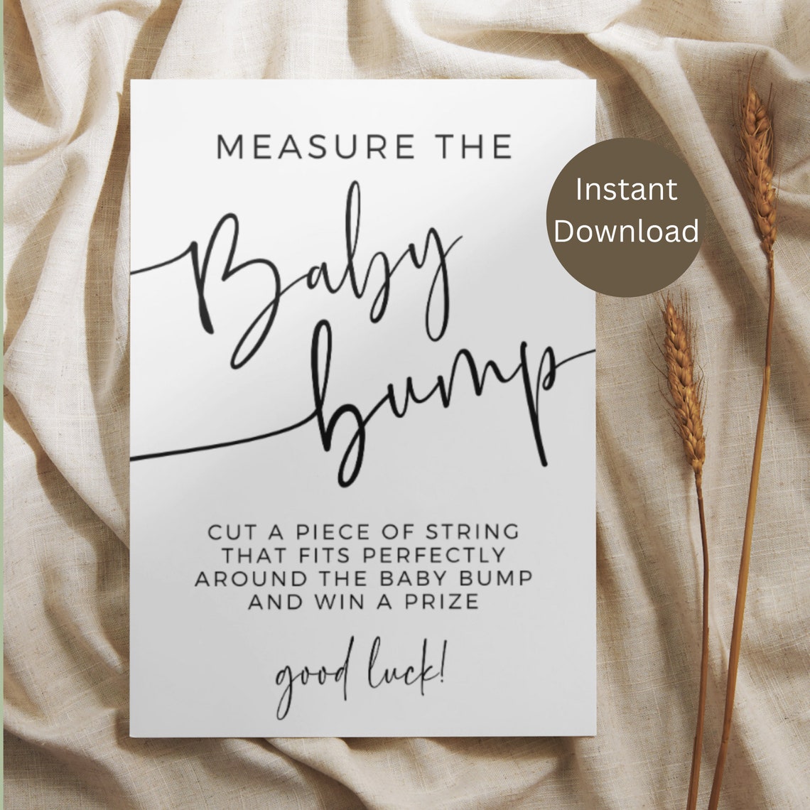 Measure the Baby Bump Baby Shower Game, Gender Neutral Baby Bump Game ...