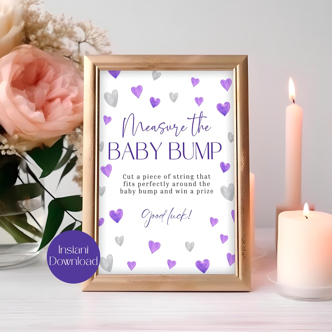 Measure the Baby Bump Baby Shower Game Printable Sign, Little ...