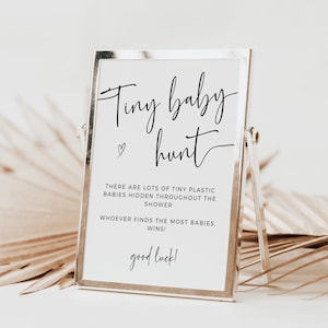 Tiny Baby Hunt Game Sign, Find the Babies, Baby Shower Game Sign ...
