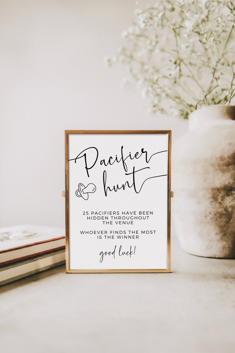 Pacifier Hunt Game, Baby Shower Game, Baby Shower Activity, Baby Shower ...