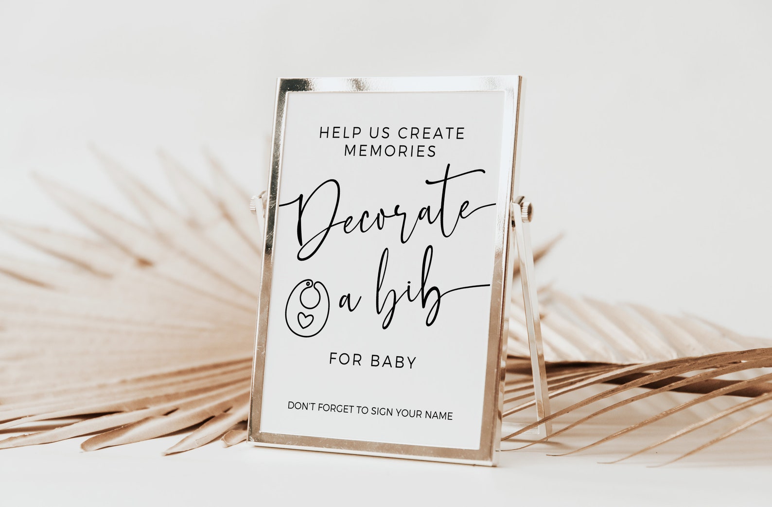 Bib Decorating Station Printable Sign, Decorate A Bib for Baby ...