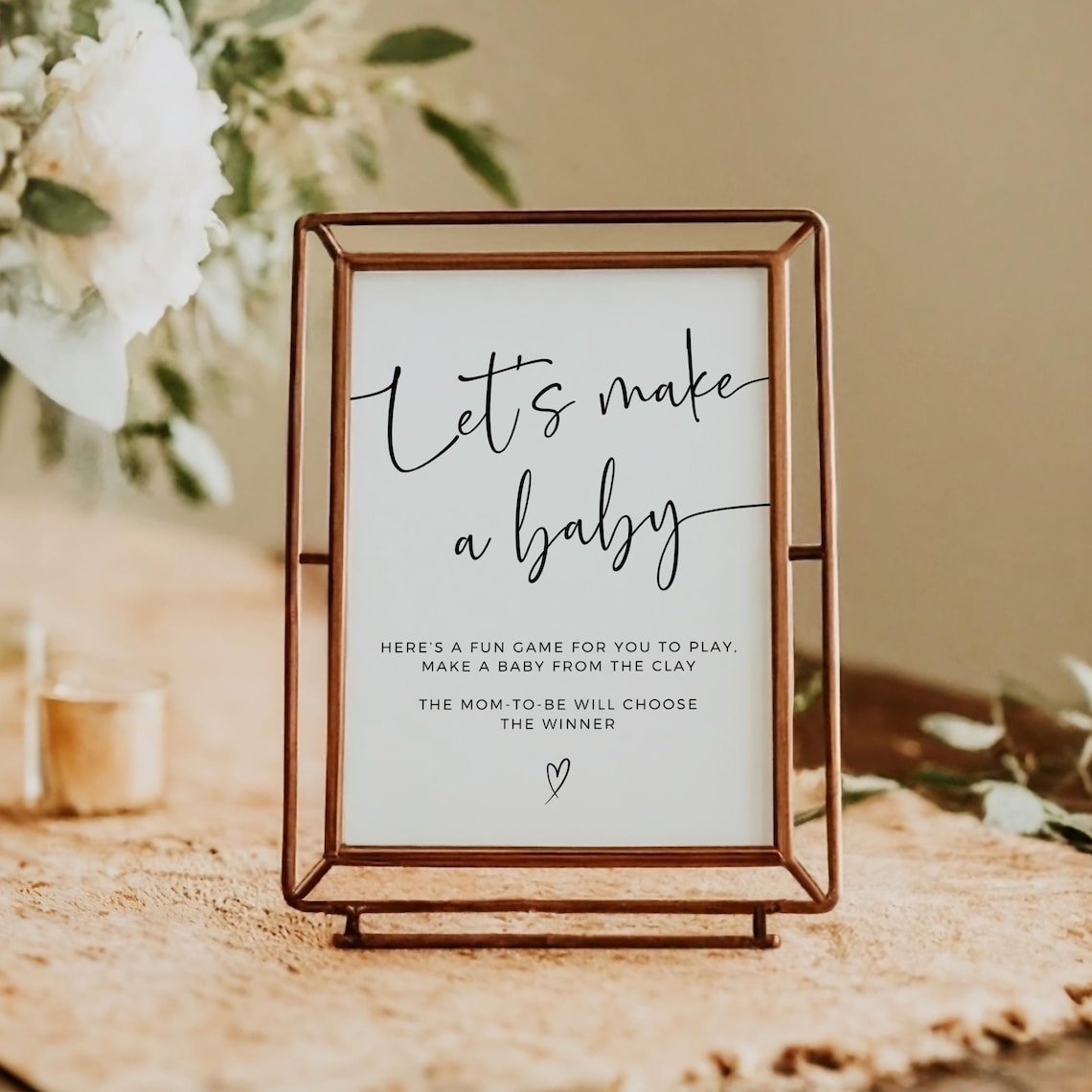 Let's Make a Baby Game, Printable Baby Shower Game Sign, Instant ...