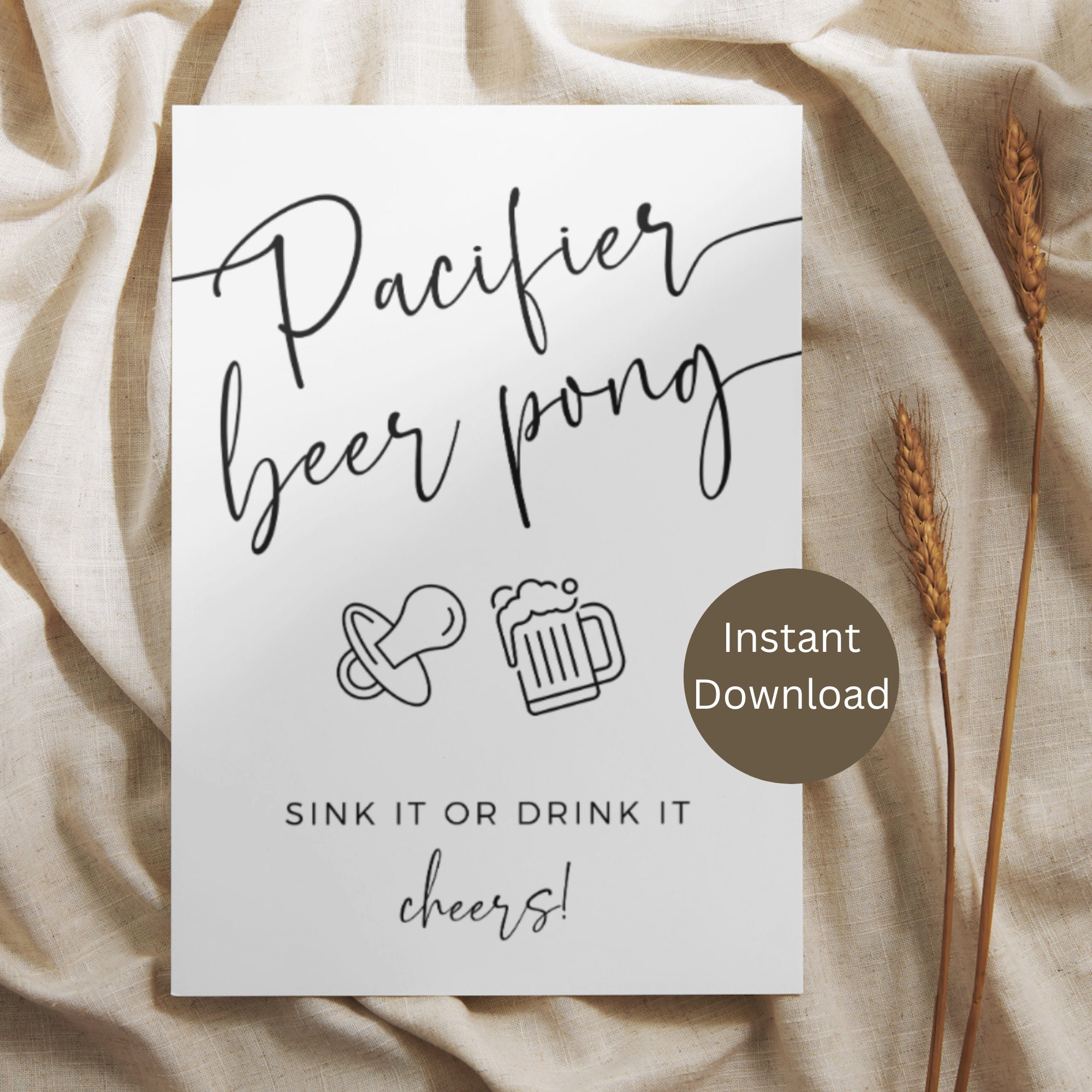 Pacifier Beer Pong Game, Baby Shower Game, Baby Shower Activity, A Baby ...