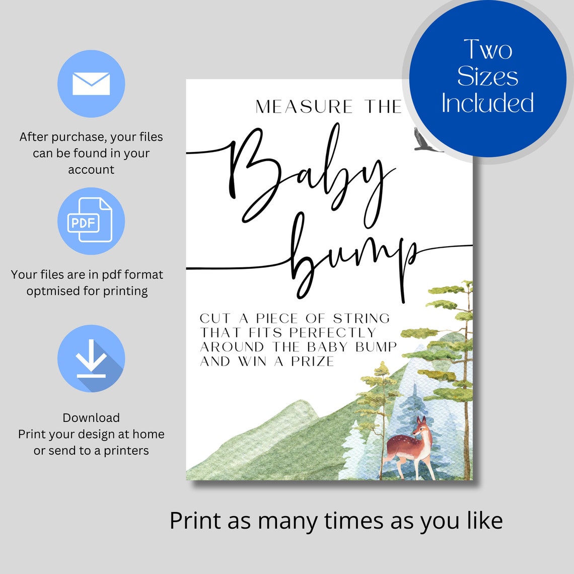 Measure the Baby Bump Baby Shower Game, Gender Neutral Baby Bump Game ...