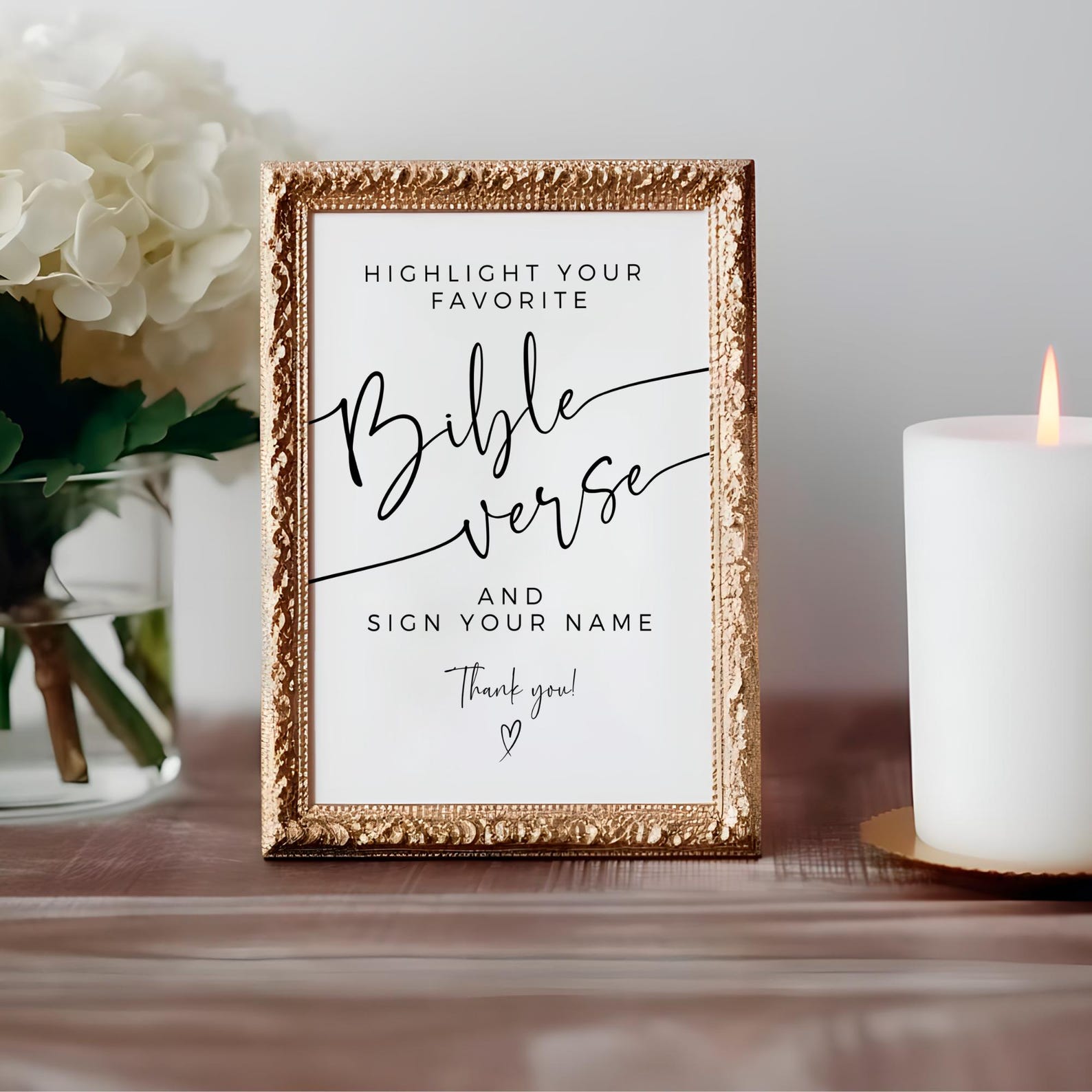 Highlight Bible Verse Baby Shower Guest Book Sign, Gender Neutral Sign ...