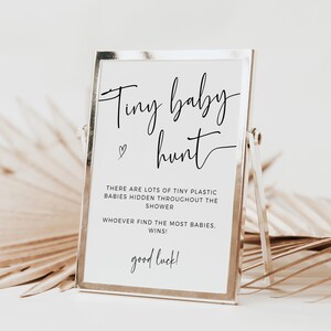 Tiny Baby Hunt Game Sign, Find the Babies, Baby Shower Game Sign ...