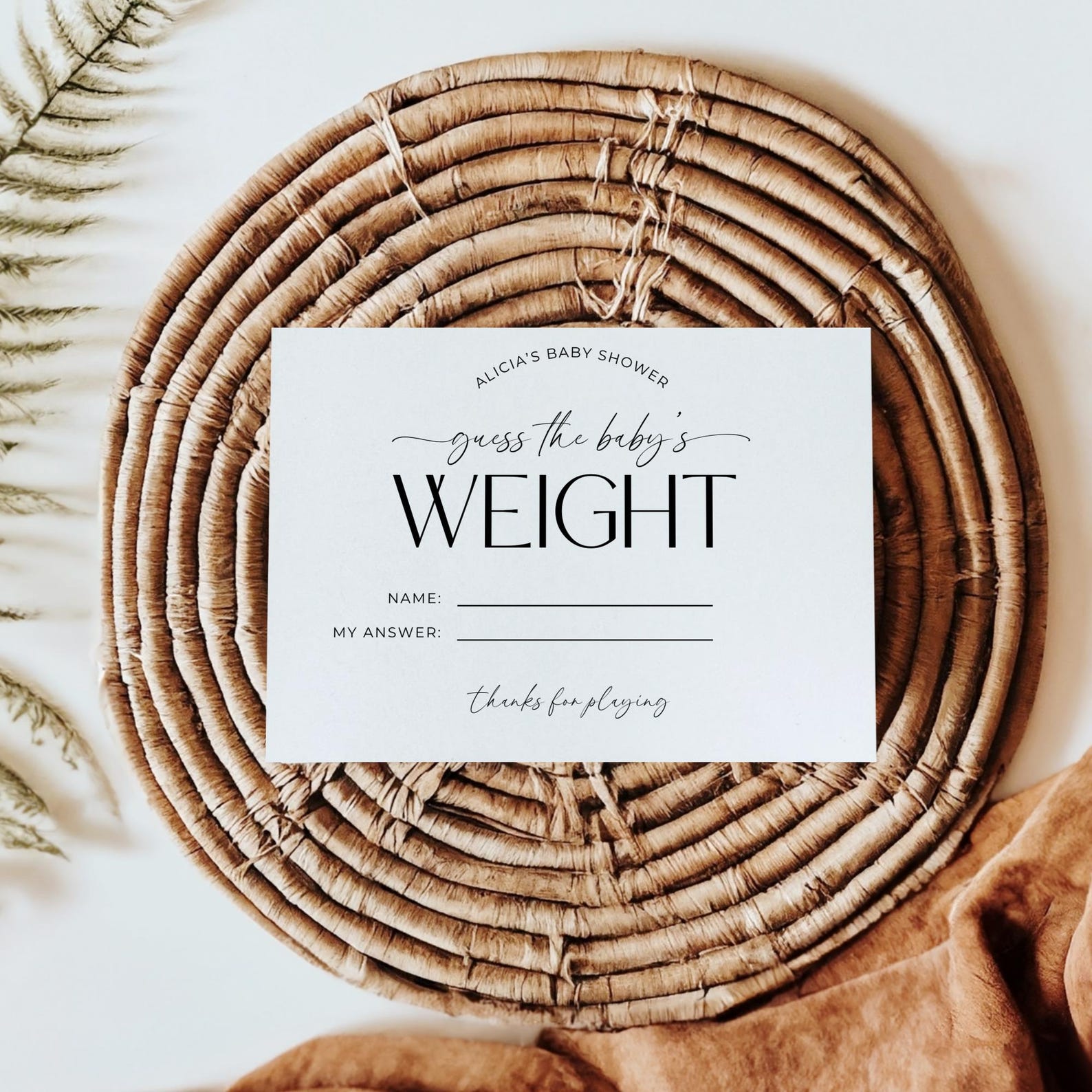 Baby Shower Game Guess the Weight, Prediction Baby Shower Game, Minimal ...