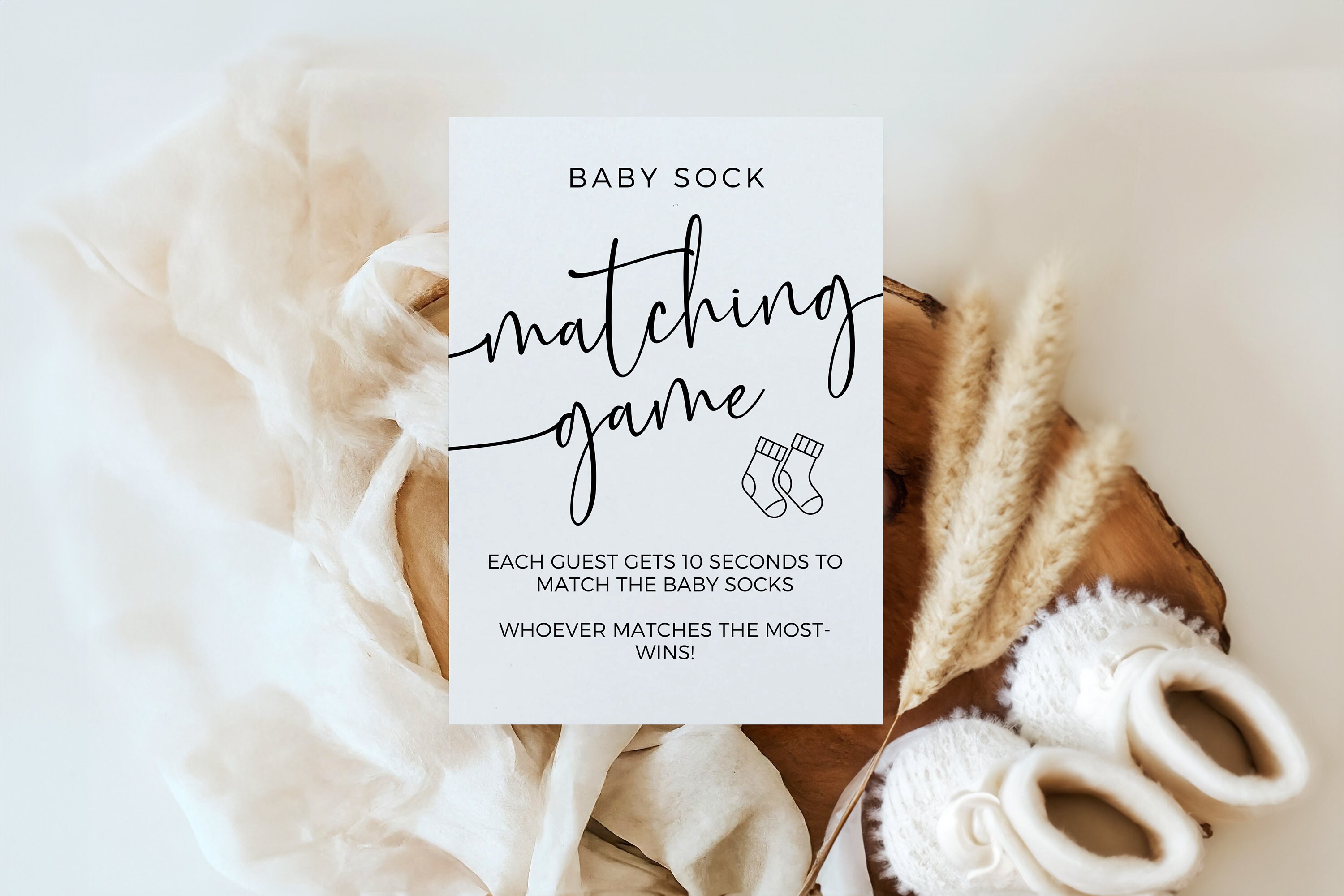 Matching Socks Baby Shower Sign, Baby Shower Activity, Baby Shower Game ...