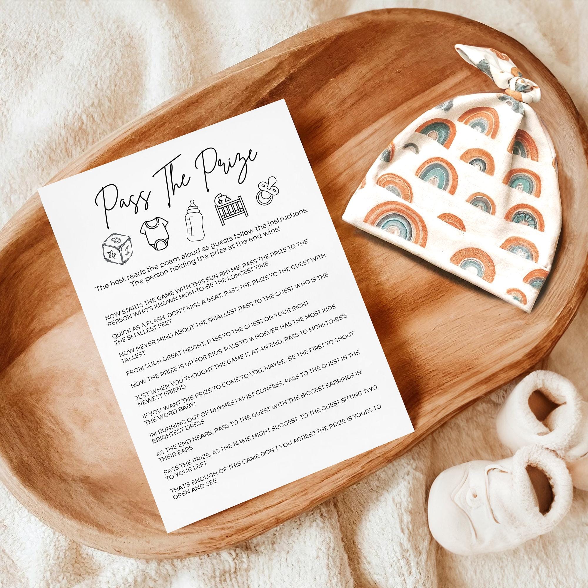 Rhyme Game, Boy Baby Shower, Gift Passing Poem, Baby Shower Activity ...
