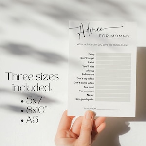 Advice for Mommy to Be Baby Shower Game, Minimal Baby Shower Game ...