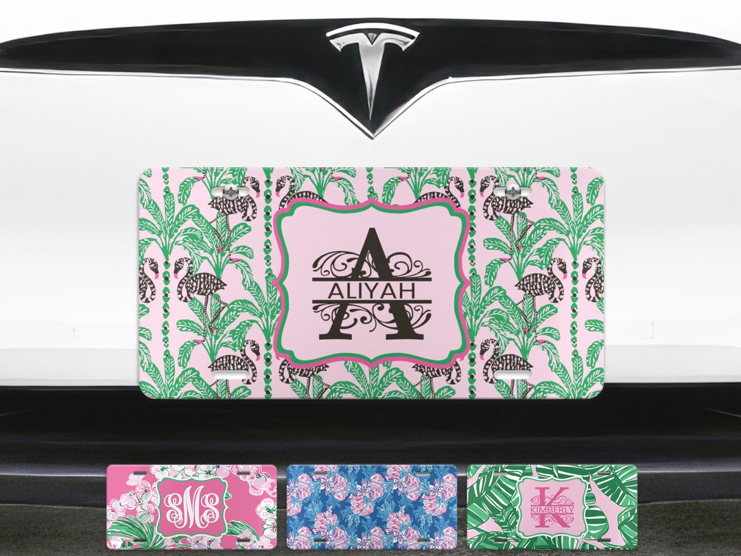 Pink Flamingo Front License Plate for Car Custom Vanity License Plate ...