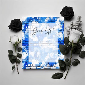 Royal Blue Graffiti Brick Digital Paper Seamless Texture Pattern Grunge ...