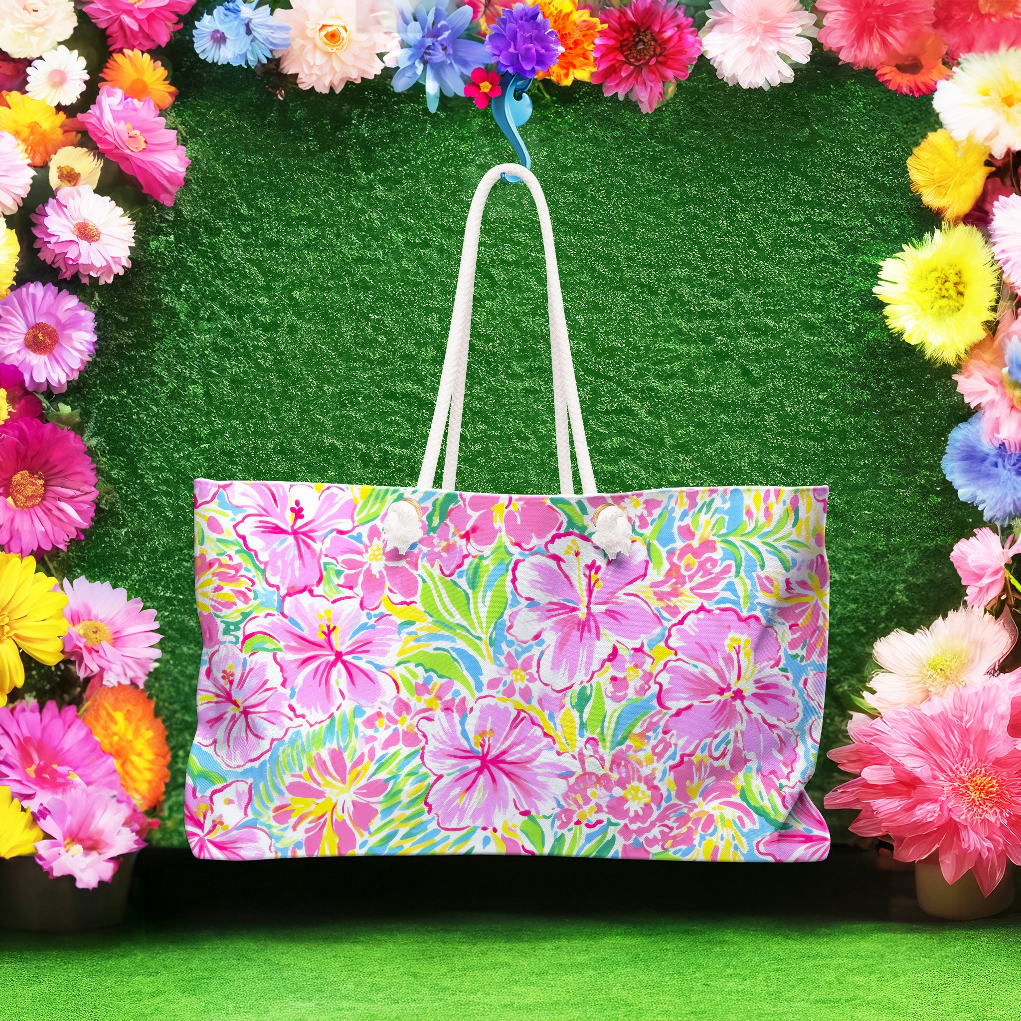 Cute Preppy Shoulder Bag Pink Inspired by Lilly P Tote Bag - Etsy