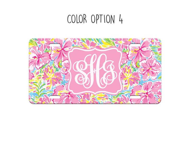 Monogram Vanity License Plate Custom Initials Car Tag Designer Fashion ...