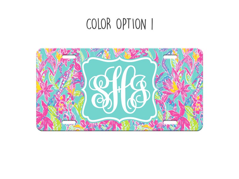 Monogram Vanity License Plate Custom Initials Car Tag Designer Fashion ...