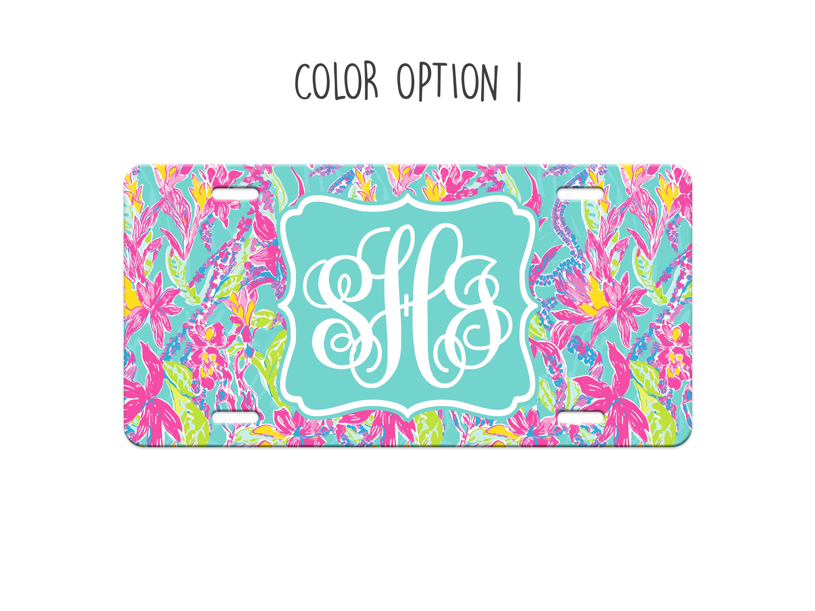 Monogram Vanity License Plate Custom Initials Car Tag Designer Fashion ...