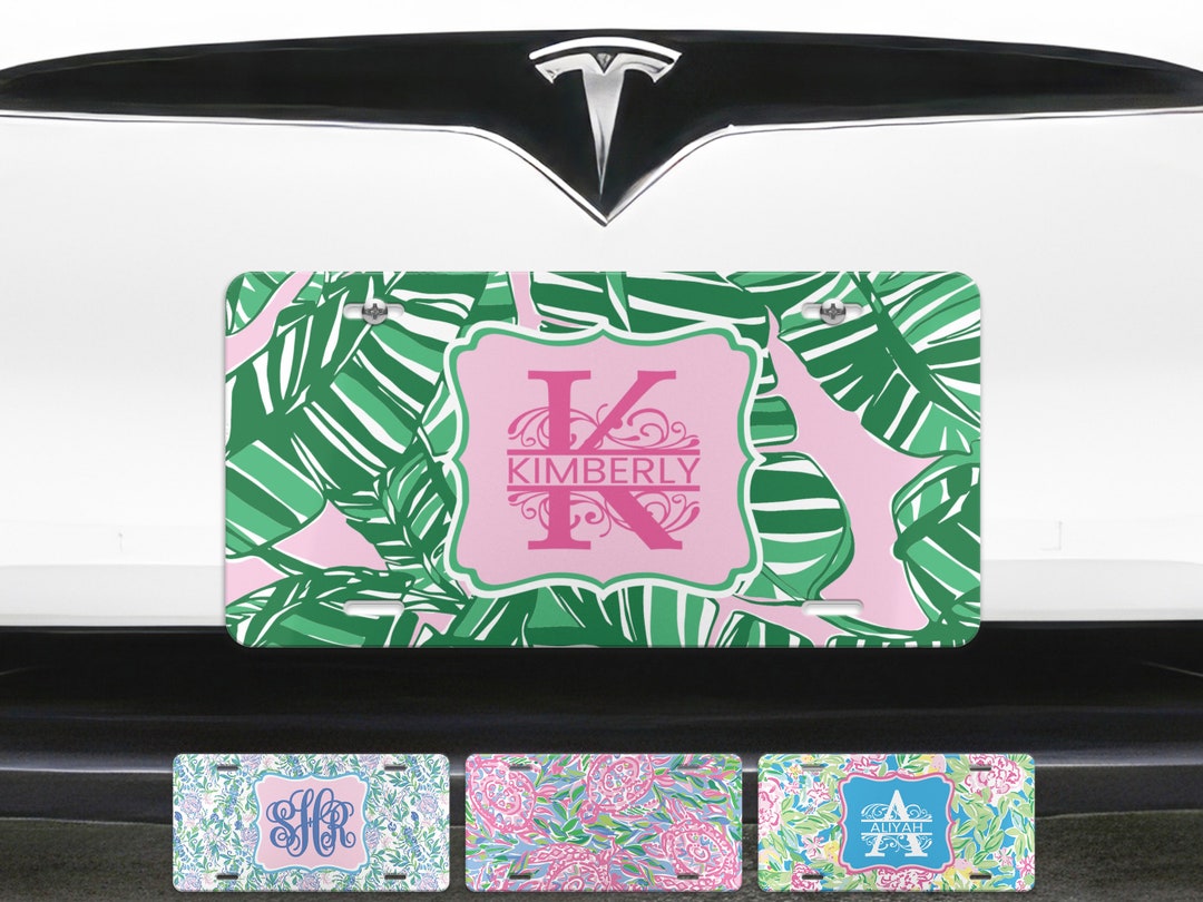 Custom Vanity Plate Front License Tag for Car Monogram Preppy Fashion ...