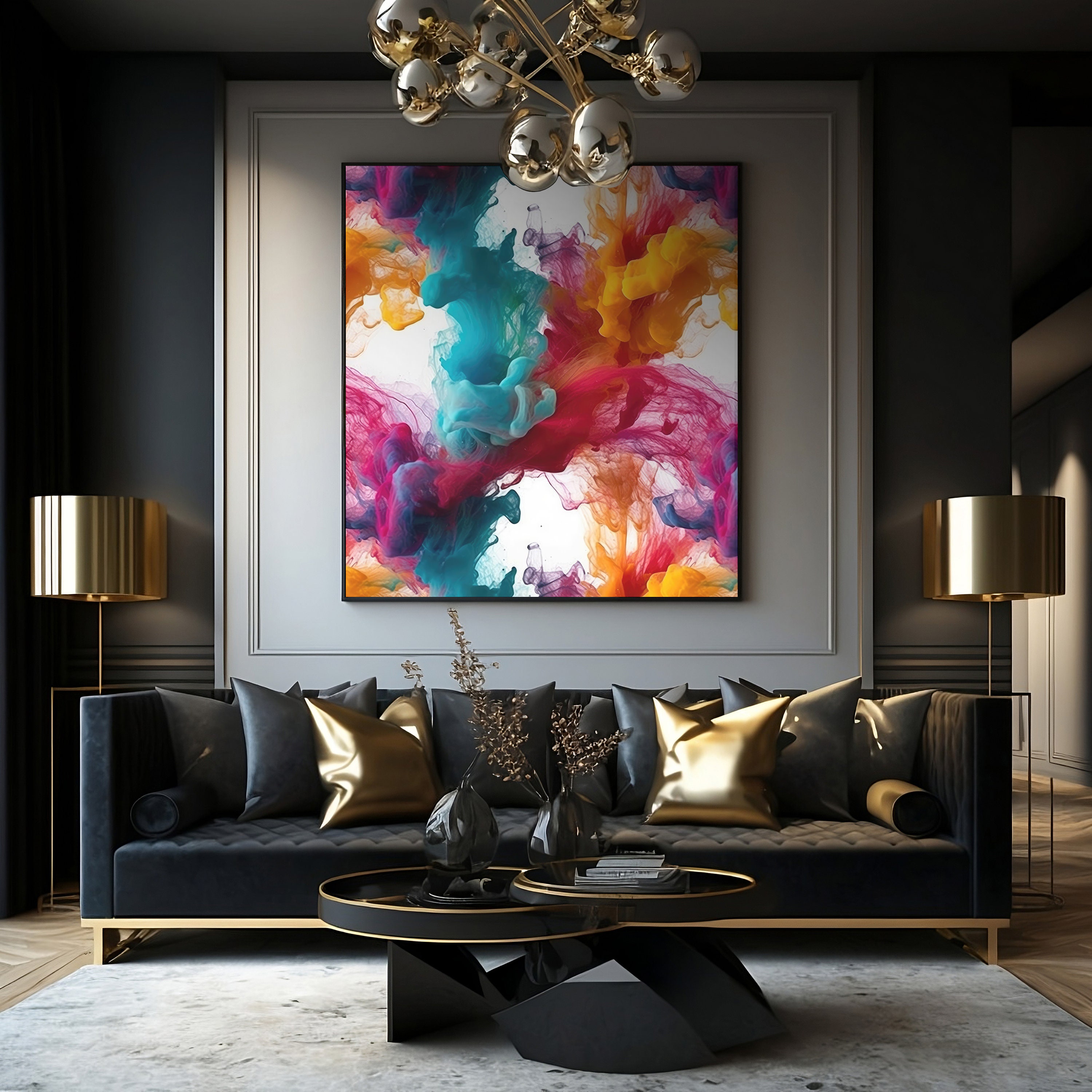 Powder Colorbomb Digital Paper Pattern, Seamless Vivid Bright Colorful ...