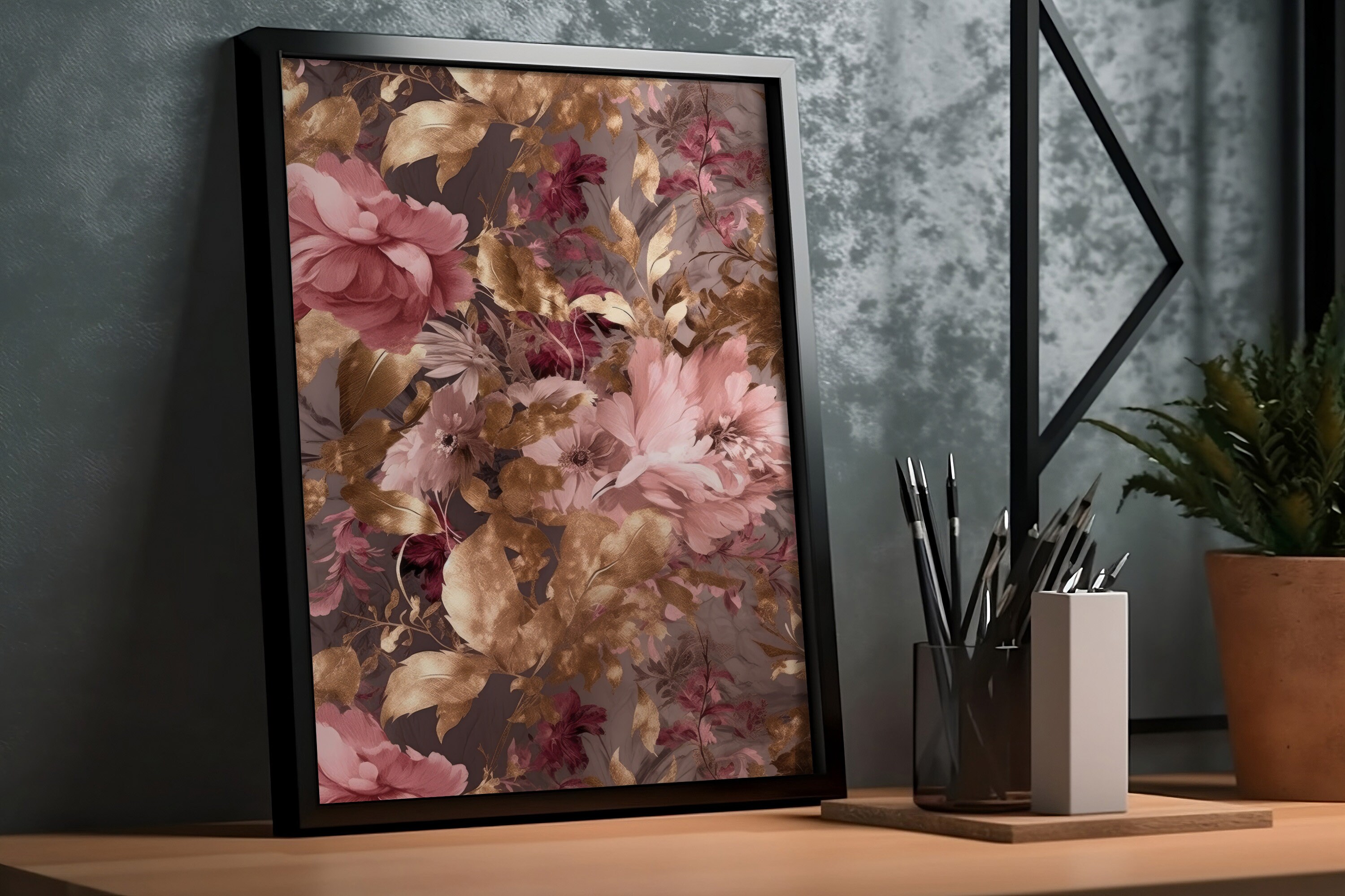 Ornate Pink Shabby Chic Wallpaper Digital Paper Pattern Seamless ...