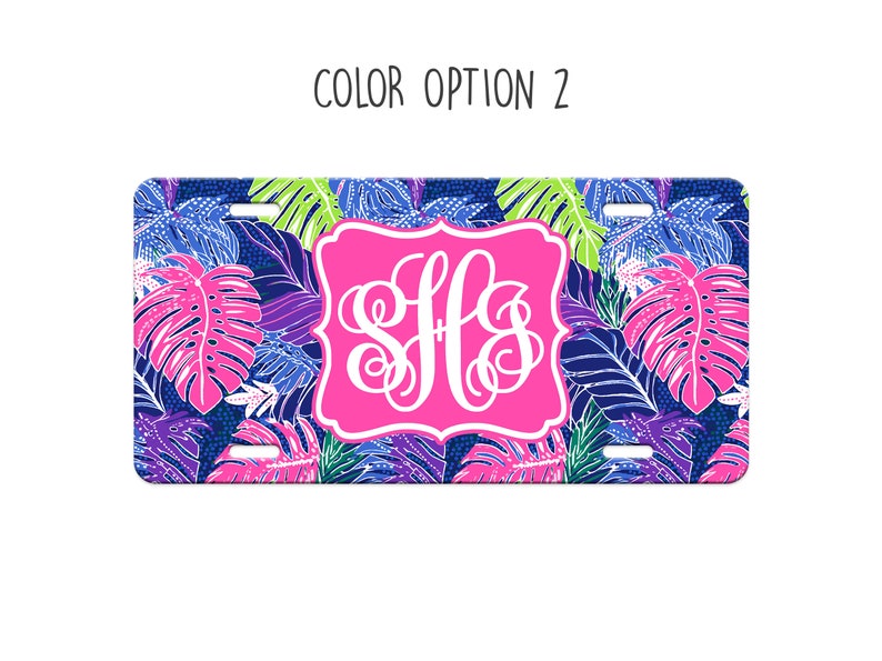Monogram Vanity License Plate Custom Initials Car Tag Designer Fashion ...