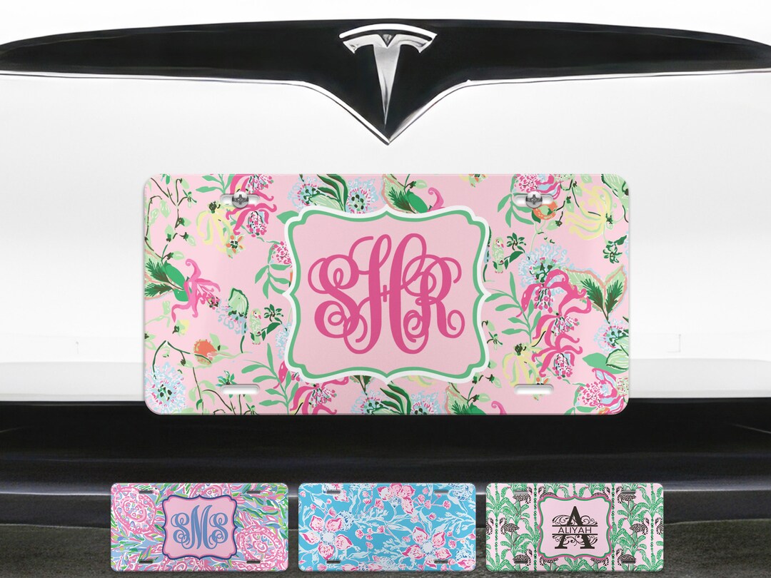 Pink Flower Front License Plate for Car Custom Vanity License Plate ...