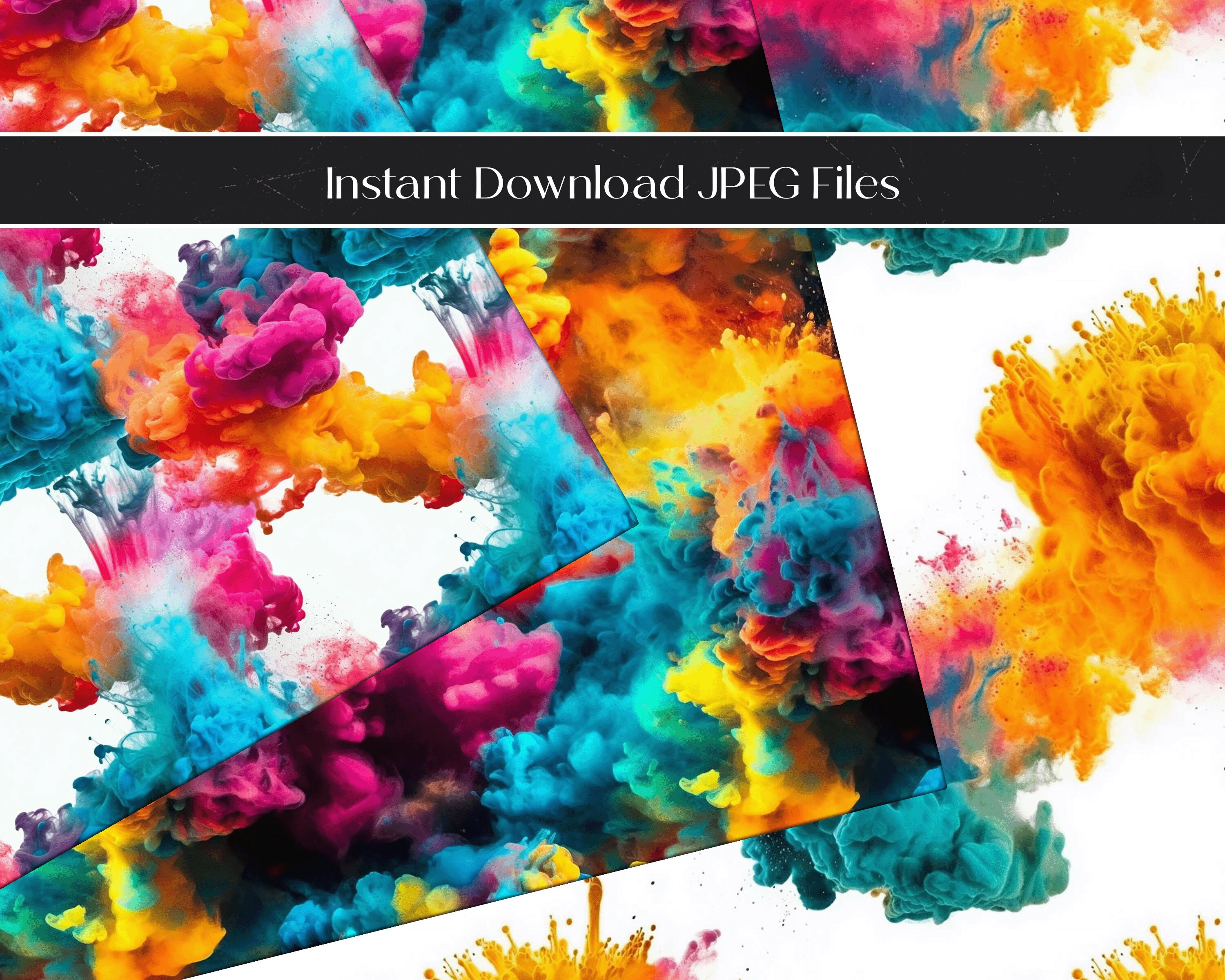 Powder Colorbomb Digital Paper Pattern Seamless Vivid Bright - Etsy