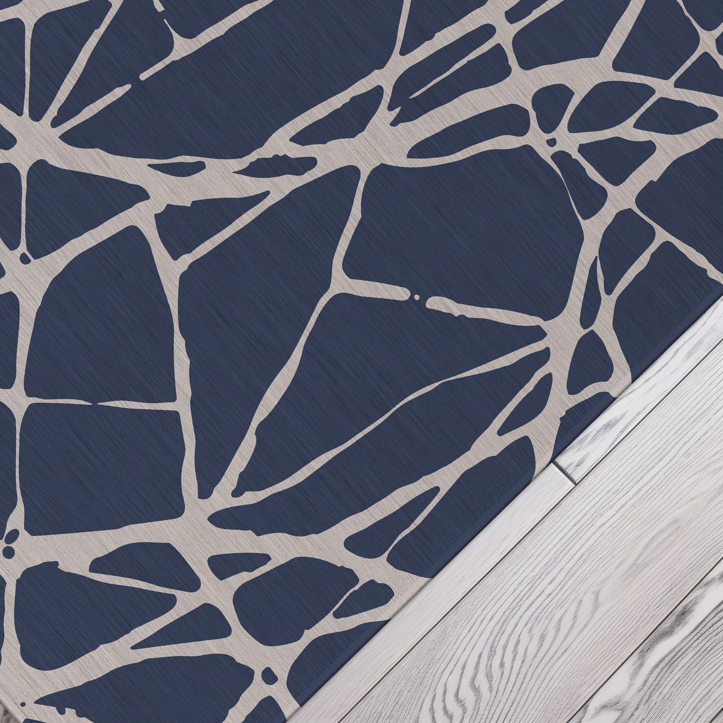 Navy Blue and Beige Area Rug Designer Area Rug Contemporary - Etsy