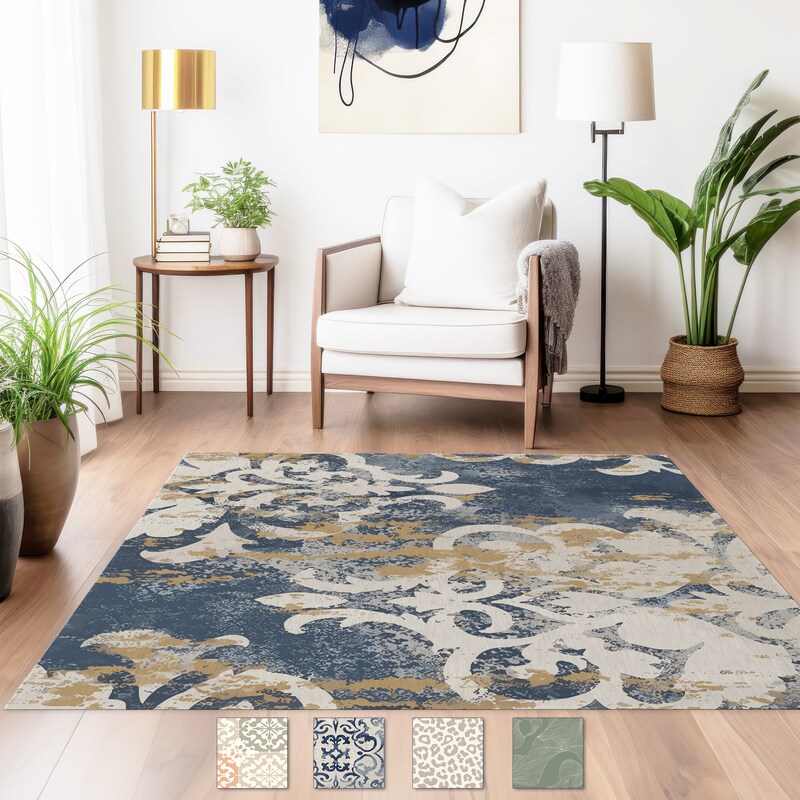 8x10 Navy Blue Rug - Etsy