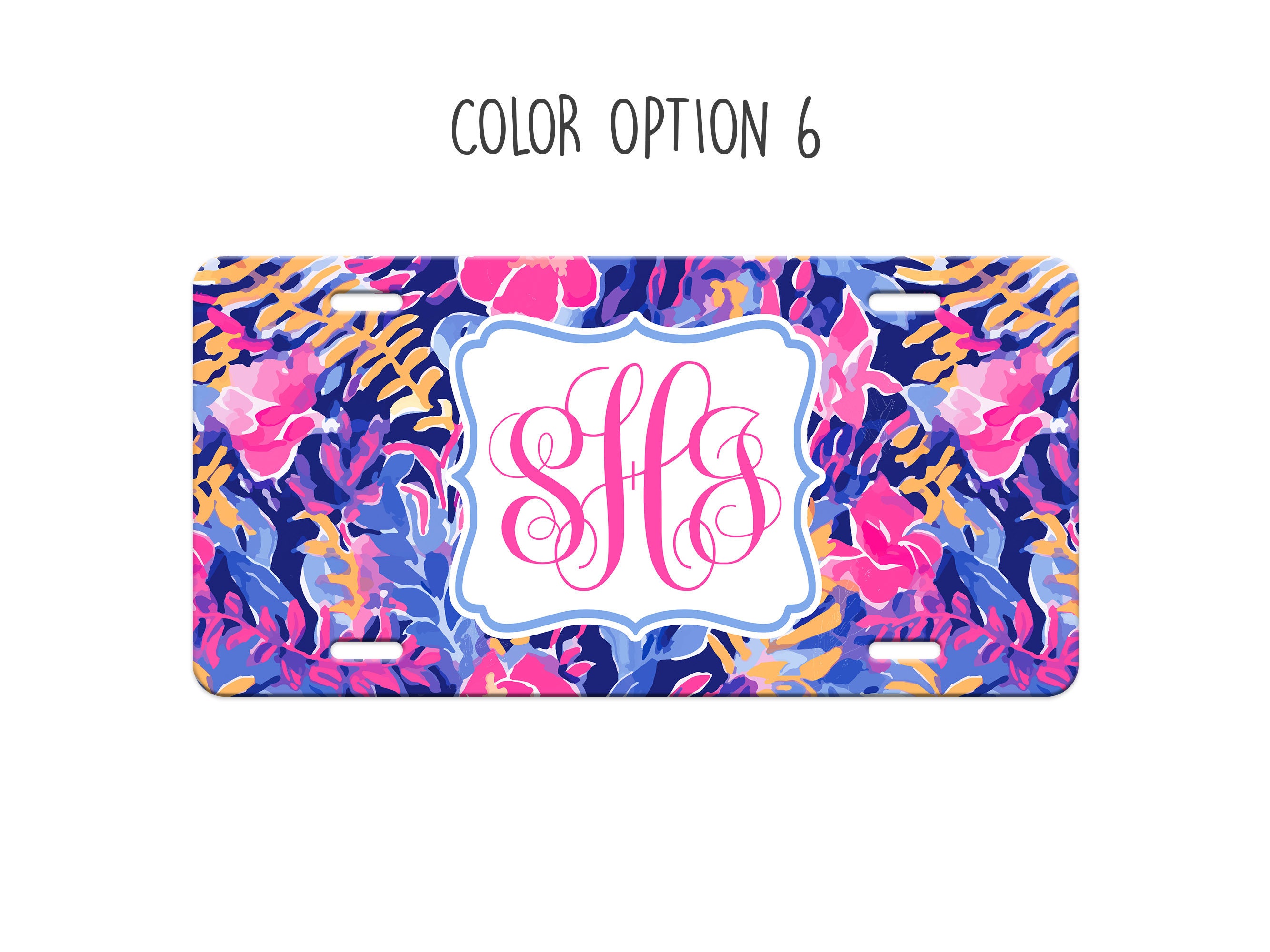 Monogram Vanity License Plate Custom Initials Car Tag Designer Fashion ...