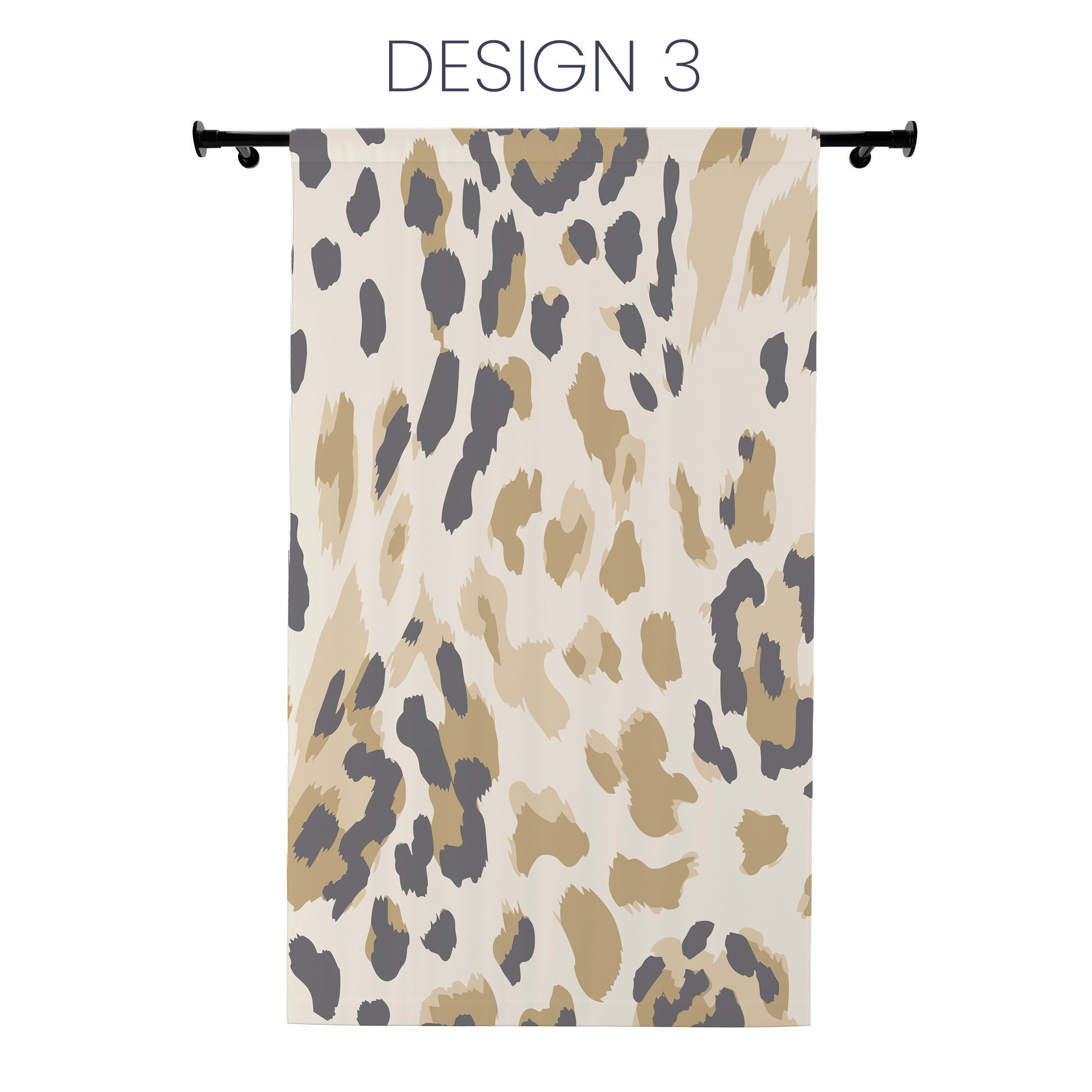 Cute Leopard Print Curtain Custom Window Treatment Navy Teal - Etsy