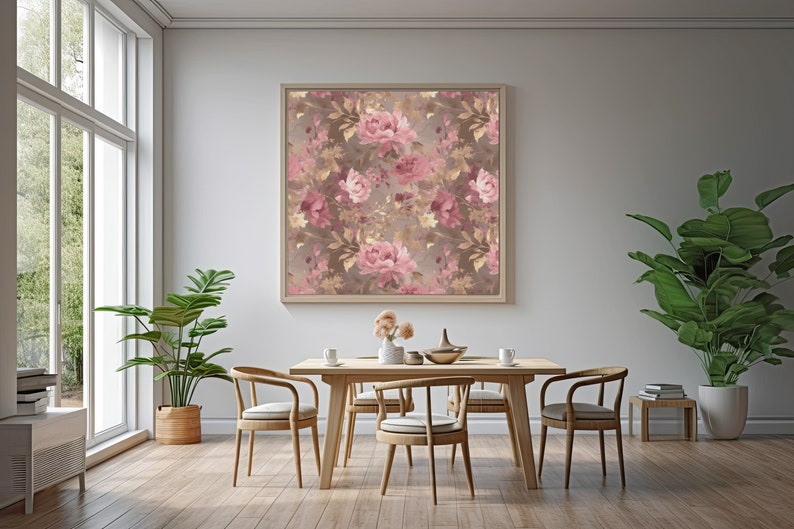 Ornate Pink Shabby Chic Wallpaper Digital Paper Pattern Seamless ...