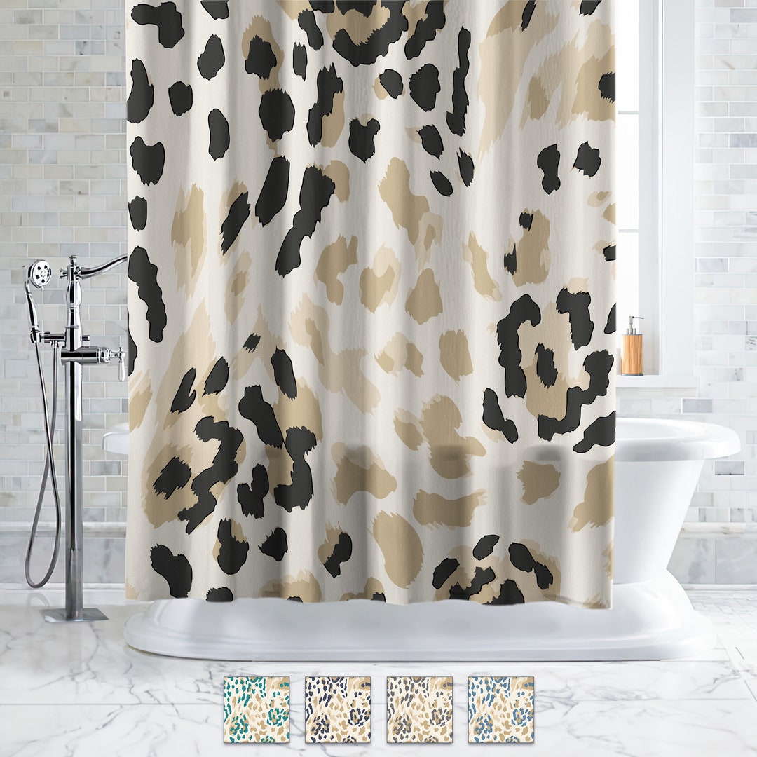 Stylish Leopard Print Shower Curtain Bathroom Decor for Her Trendy Home ...