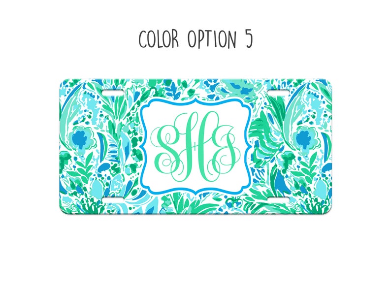 Monogram Vanity License Plate Custom Initials Car Tag Designer Fashion ...