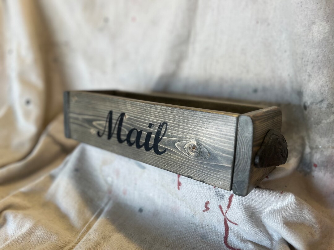 Rustic Style Vintage Style Countertop Mail Box / Mail Organizer/ Mail ...