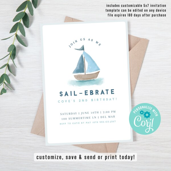 Sailboat Invitations - Etsy