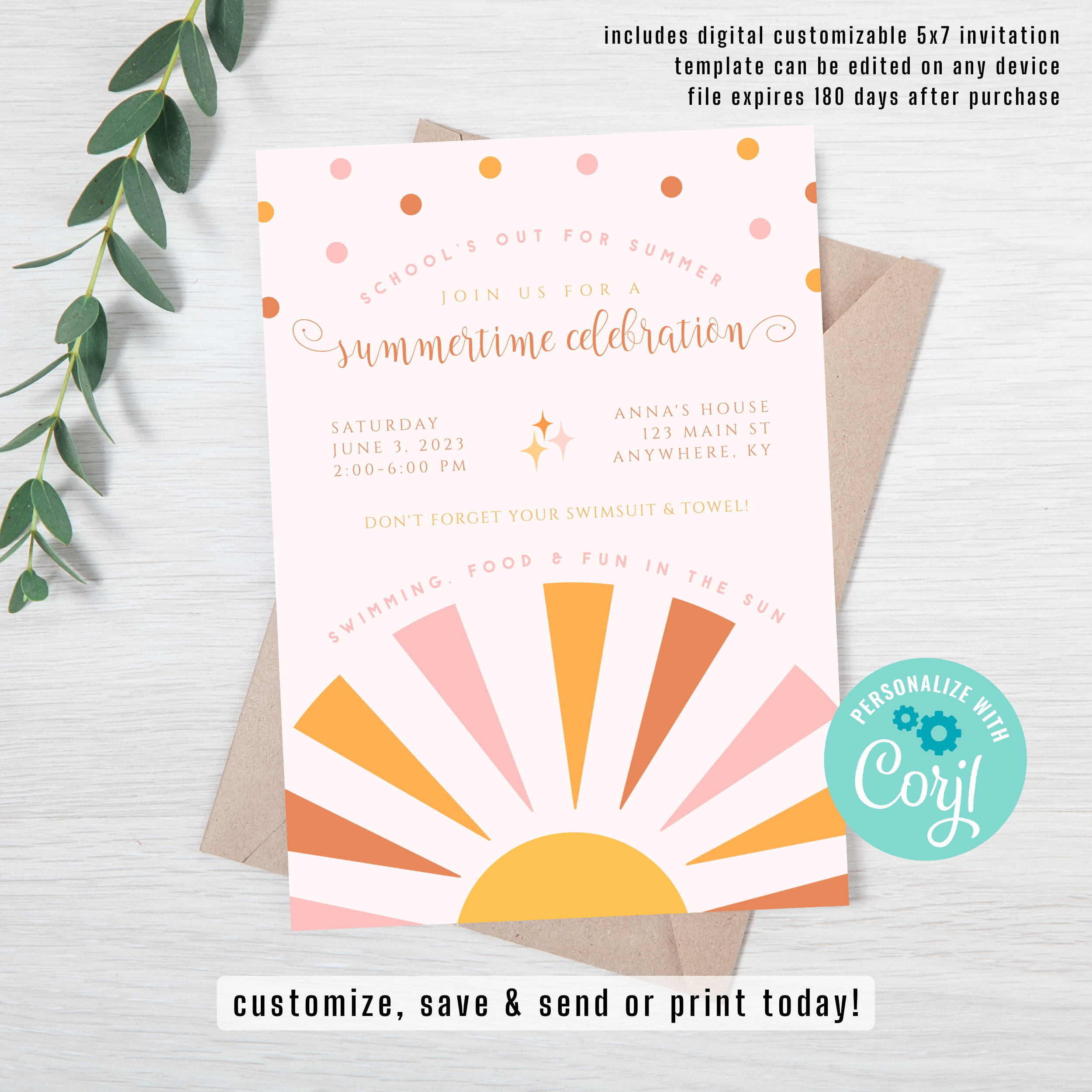 School's Out for Summer Celebration Invitation Summertime Pool Party ...