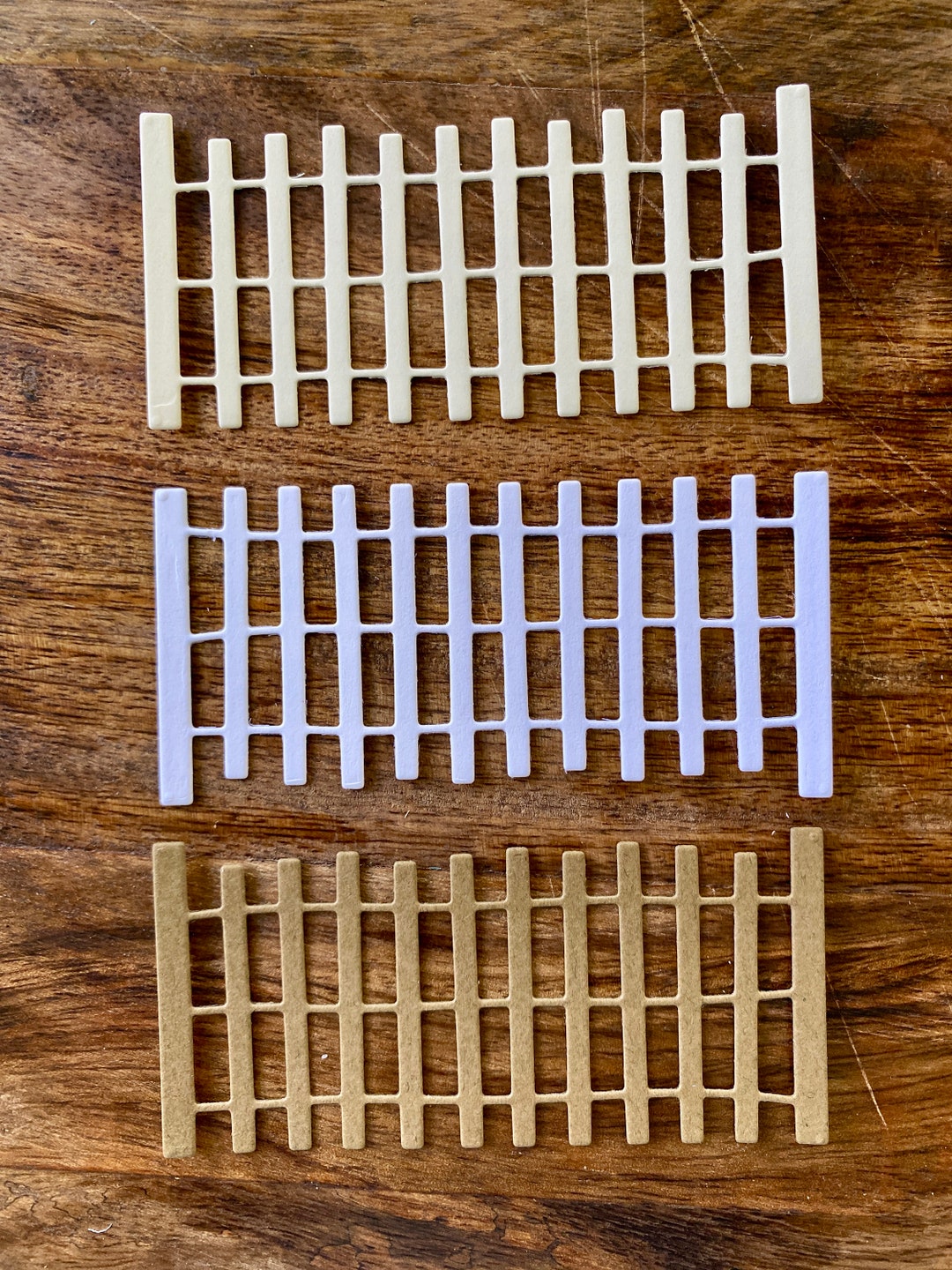 Cardstock Picket Fence Shape Die Cuts 6 Pack for Scrapbooking, Card ...